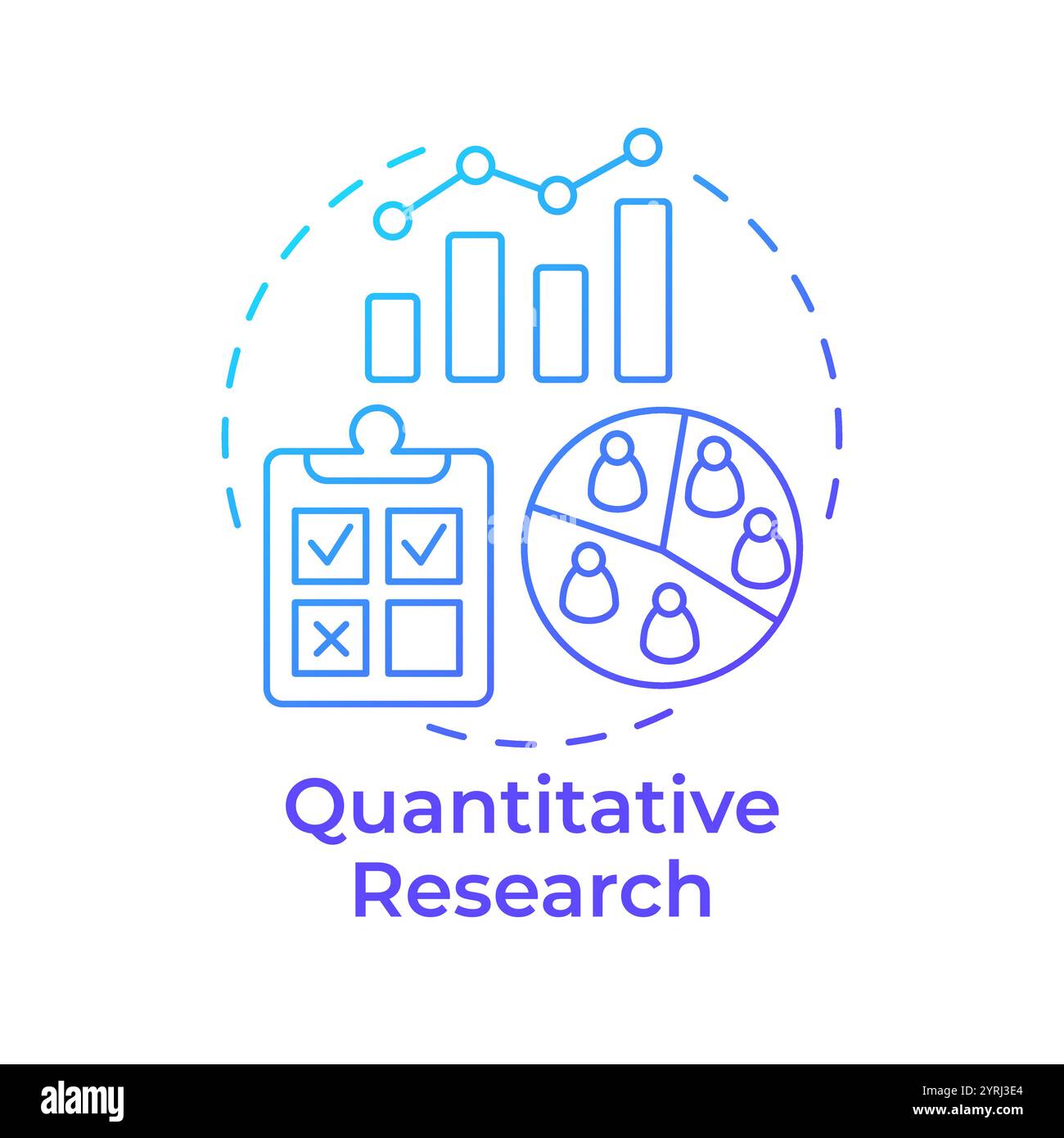 Quantitative research blue gradient concept icon Stock Vector Image & Art - Alamy