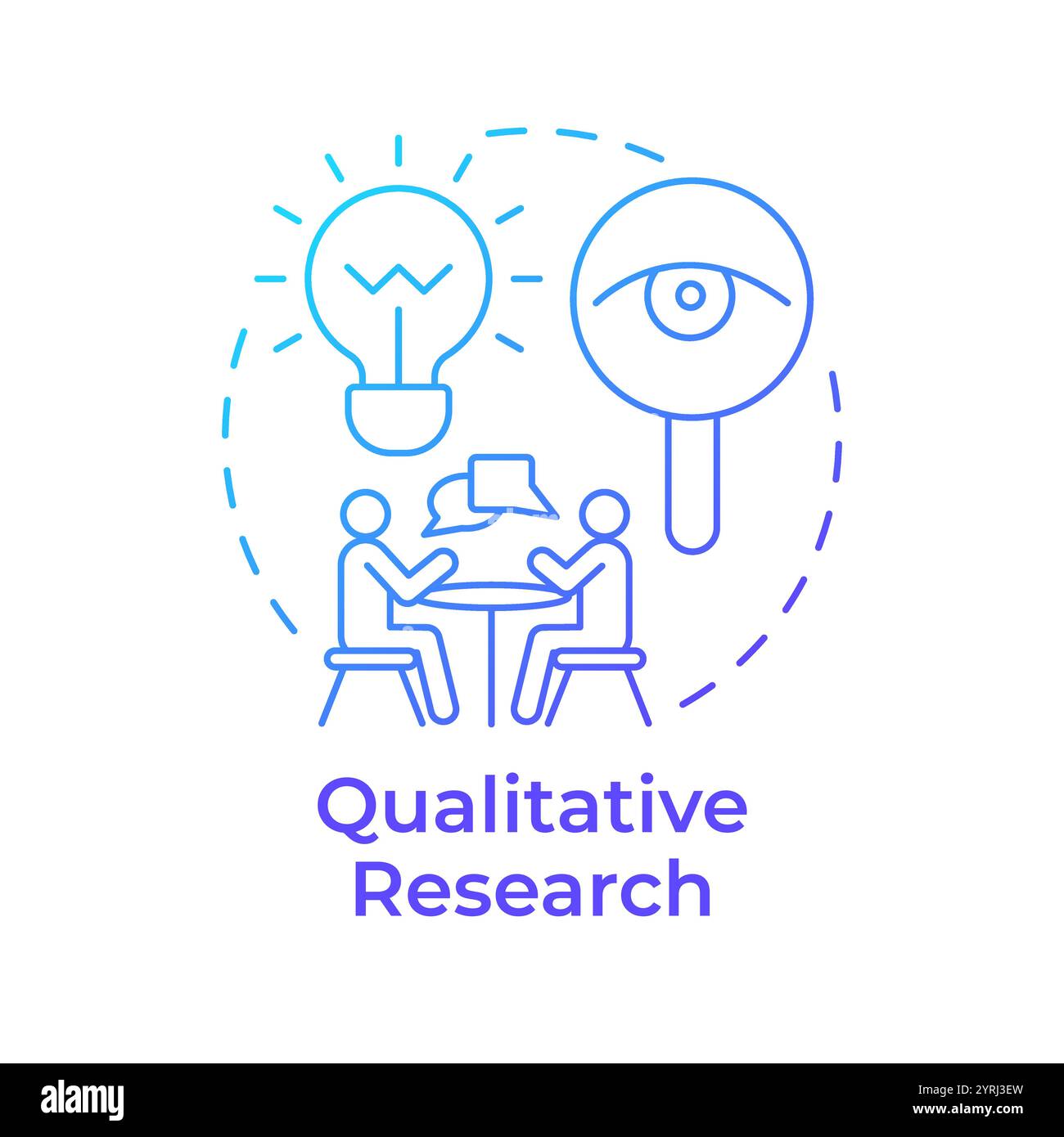 Qualitative research blue gradient concept icon Stock Vector Image ...