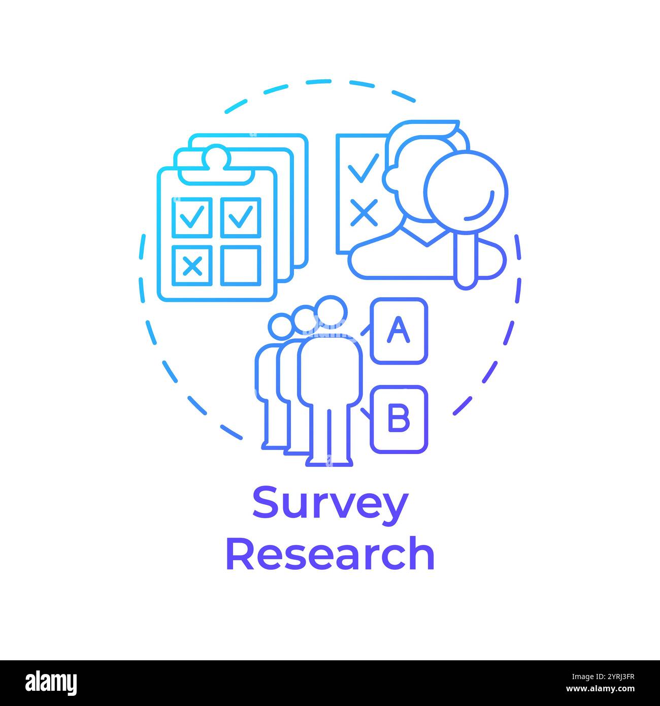 Survey research blue gradient concept icon Stock Vector Image & Art - Alamy