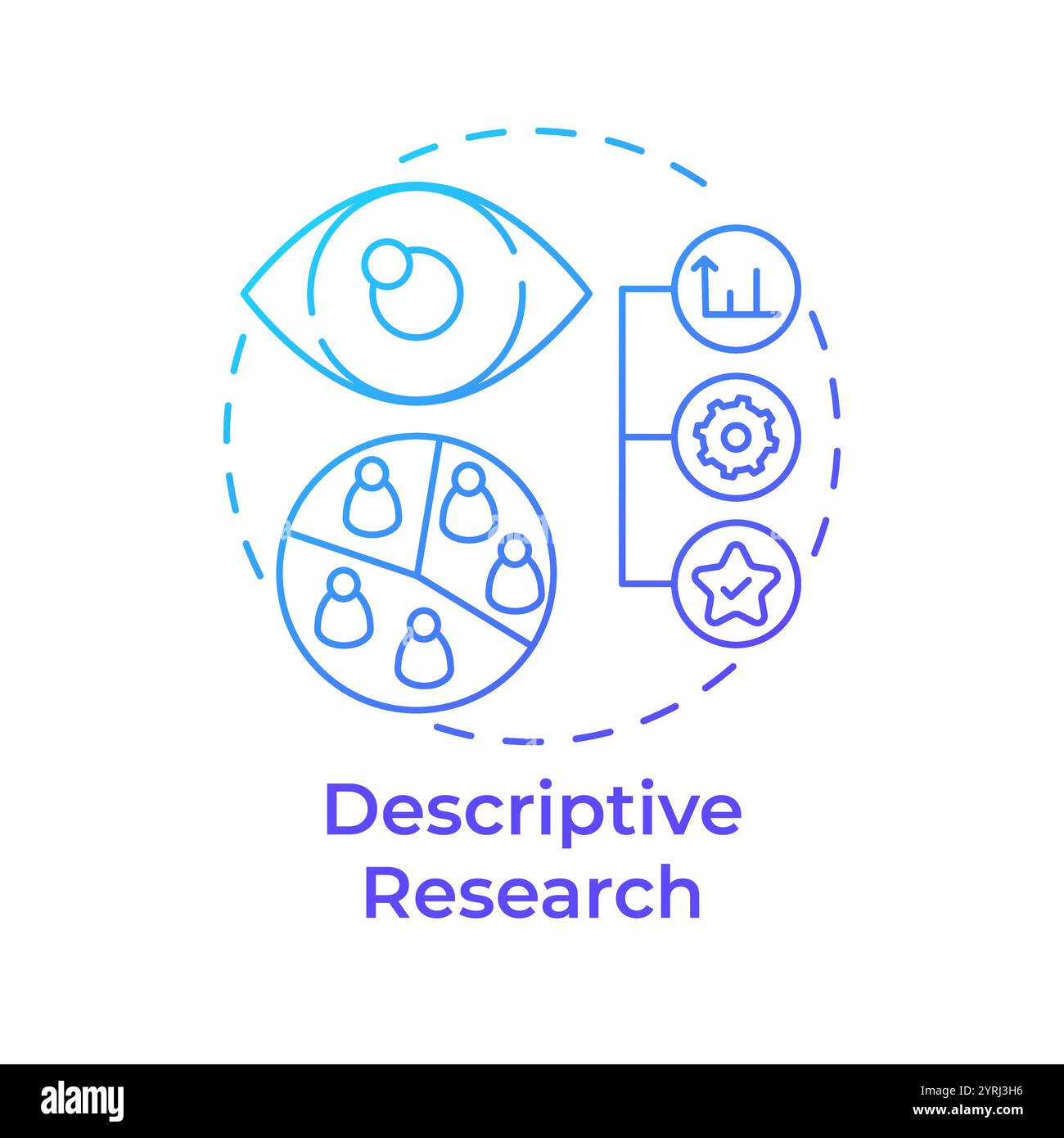 Descriptive research blue gradient concept icon Stock Vector Image & Art - Alamy