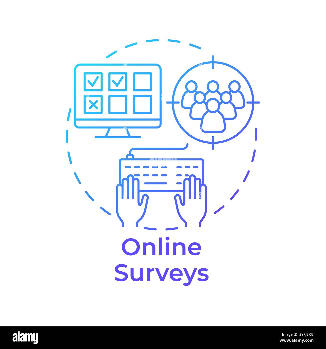 Online surveys blue gradient concept icon Stock Vector Image & Art - Alamy