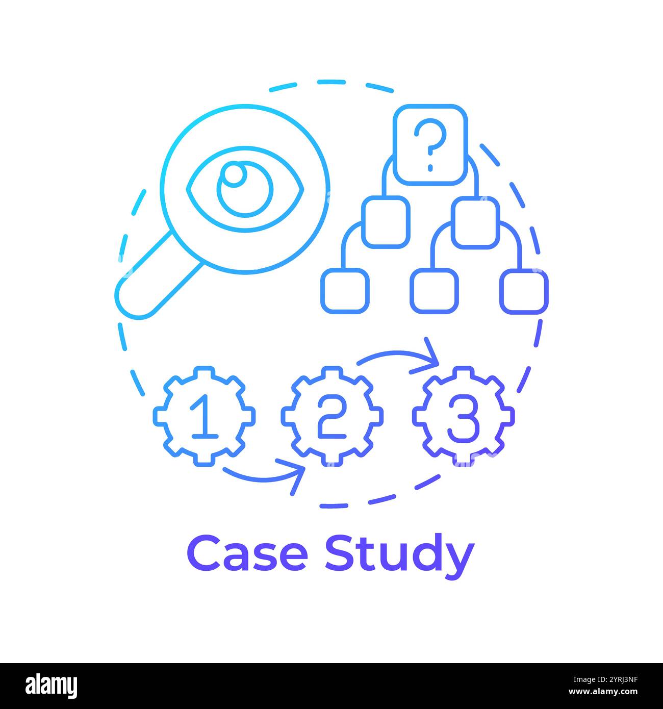 Case study blue gradient concept icon Stock Vector Image & Art - Alamy