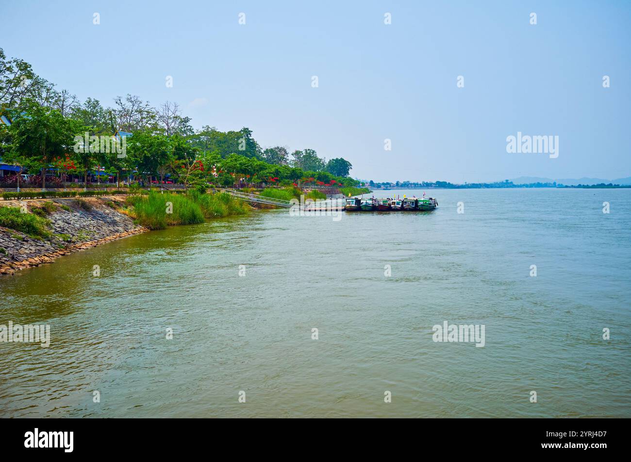 Golden Triangle area, Ruak and Mekong rivers divide Thailand, Myanmar ...