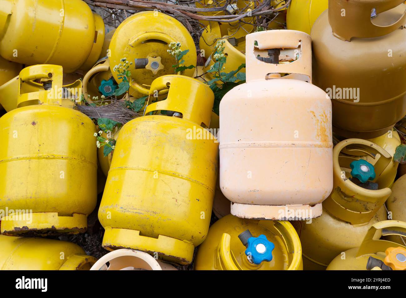 small propane tanks in the outdoor Stock Photo - Alamy
