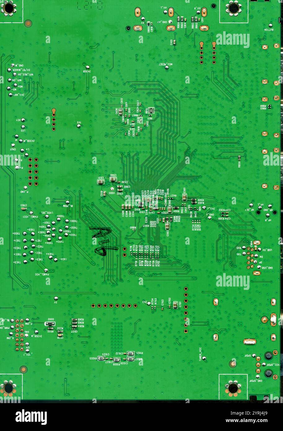 Motherboard close up. Motherboard electrons. Circuit board with electrons. Electronic circuit ...