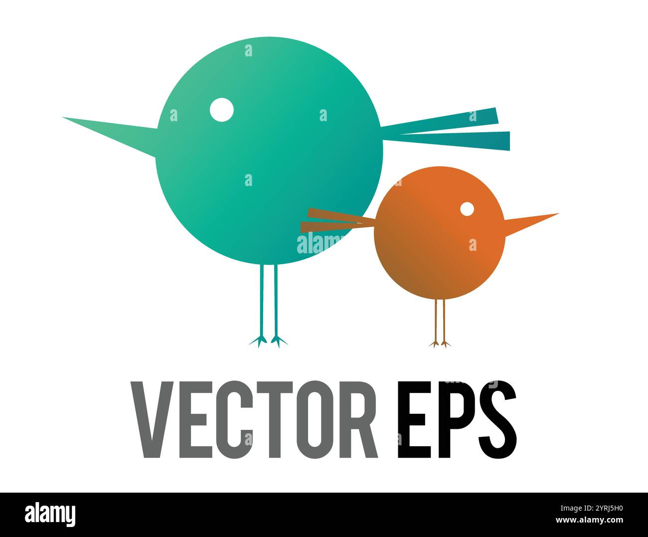 The isolated two 3D gradient green and orange cute baby birds icon Stock Vector Image & Art - Alamy