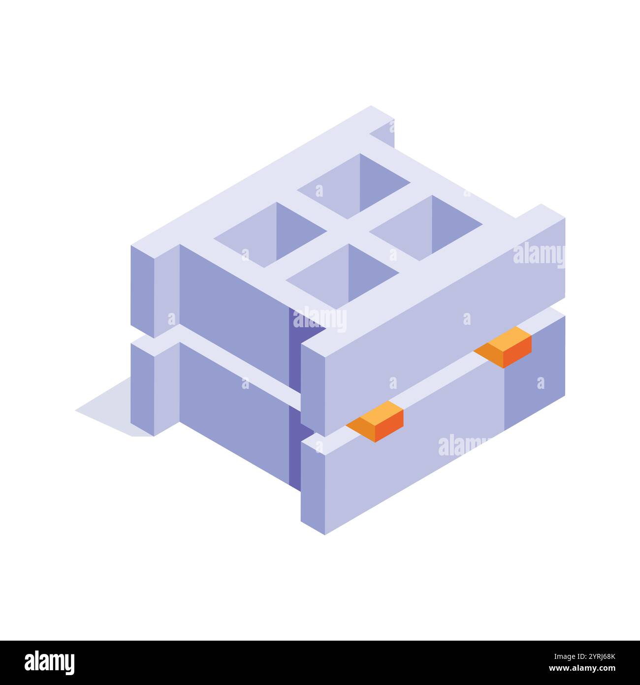 An isometric icon of cinder block in modern style, ready to use vector ...