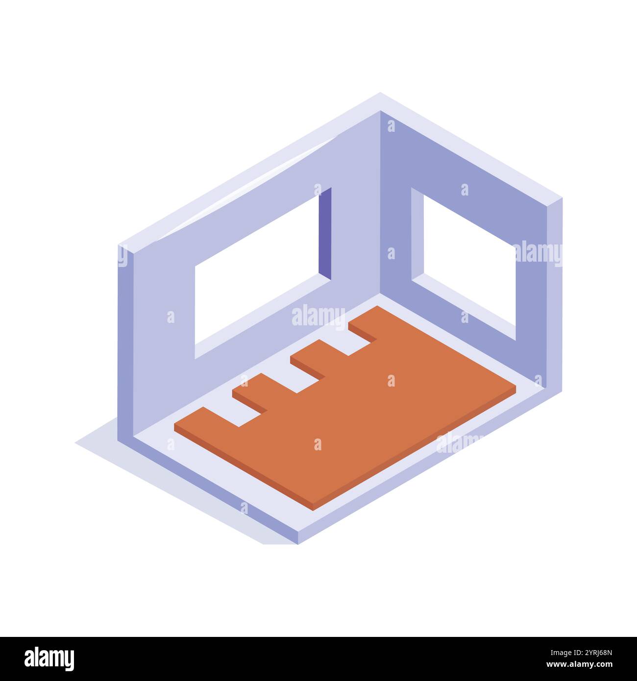 An isometric icon of room layout, floor plan vector design Stock Vector ...