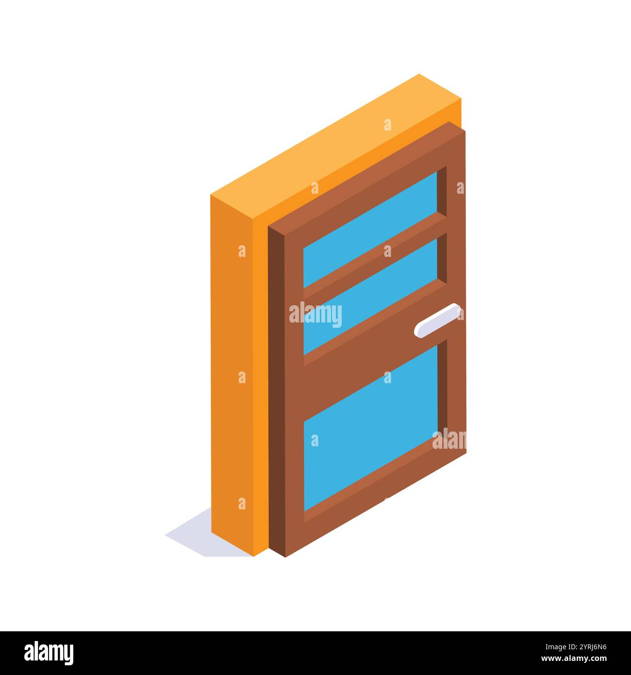 A handy isometric icon of the door ready for installation in a ...