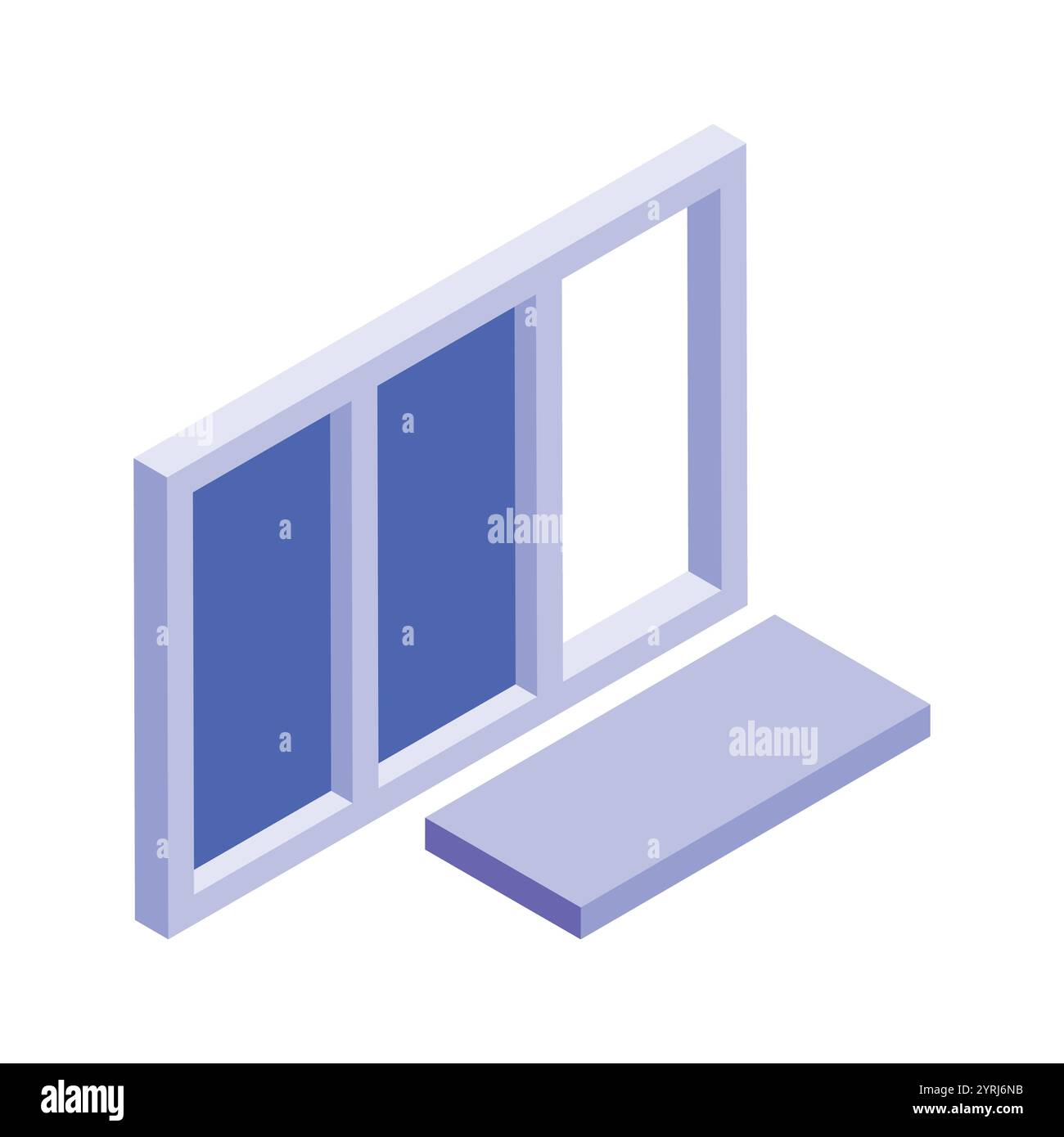 A window frame ready for installation in construction or renovation ...