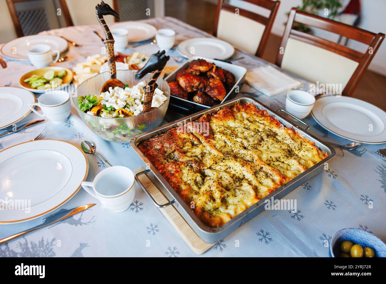 a festively prepared table waiting for guests Stock Photo - Alamy