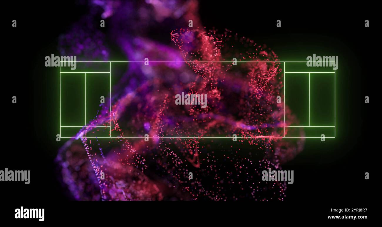 Animation red shapes over neon hi-res stock photography and images - Alamy