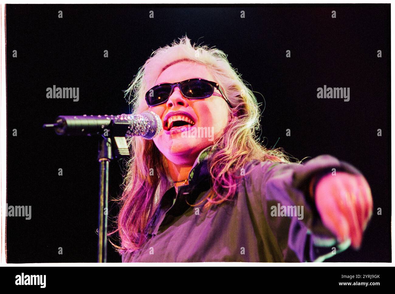 DEBBIE HARRY, BLONDIE, MARIA TOUR, 1999: Debbie Harry of Blondie playing live at Cardiff ...