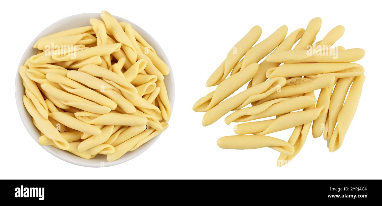 Typical Calabrian pasta called Maccheroncini or Maccheroni in ceramic ...