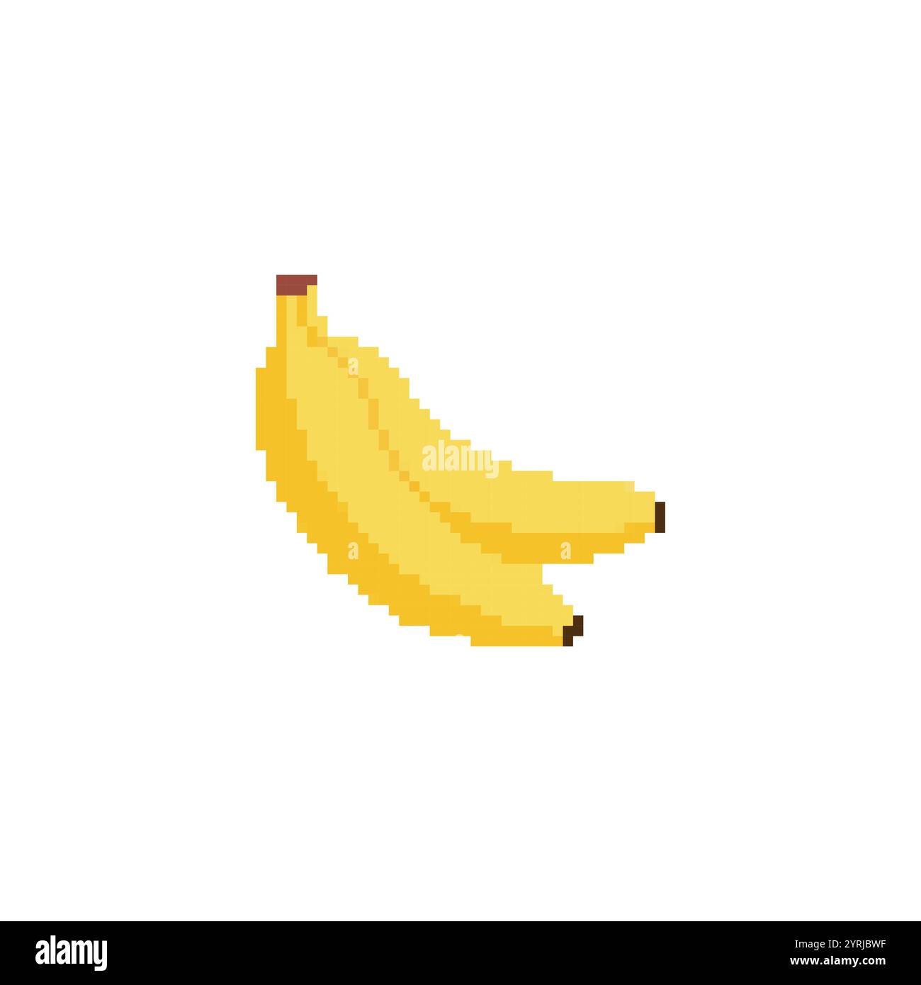 Pixelated banana icon yellow. Retro-style pixel art banana simple ...