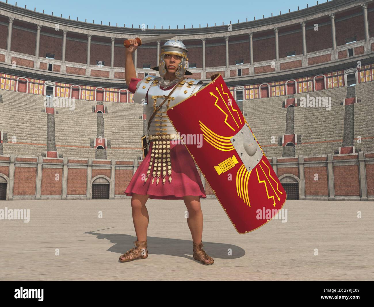 Legionary in the Colosseum in ancient Rome Stock Photo - Alamy