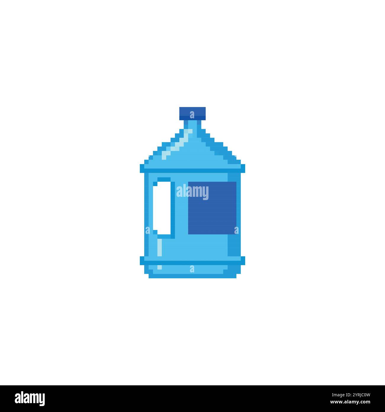 Pixel water bottle icon. Retro pixel icon plastic water bottle minimal drink hydration container ...