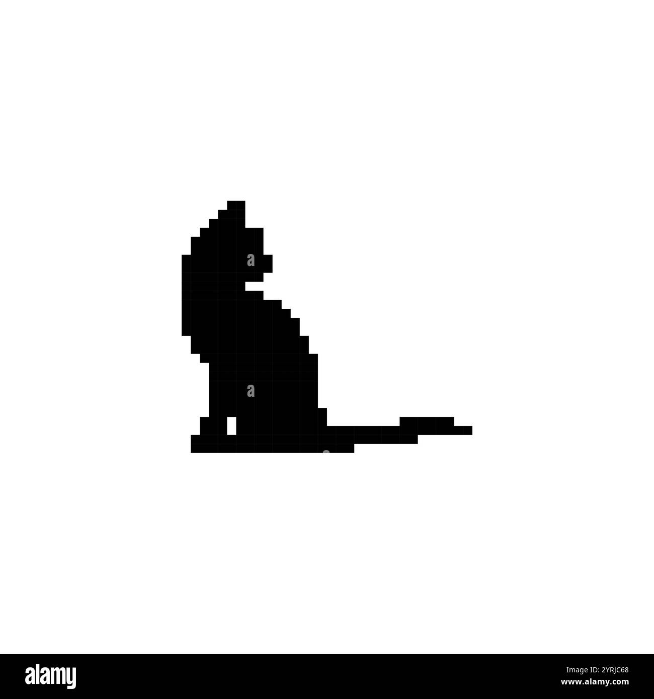 Pixelated cat silhouette. Black pixel cat icon Stock Vector Image & Art ...