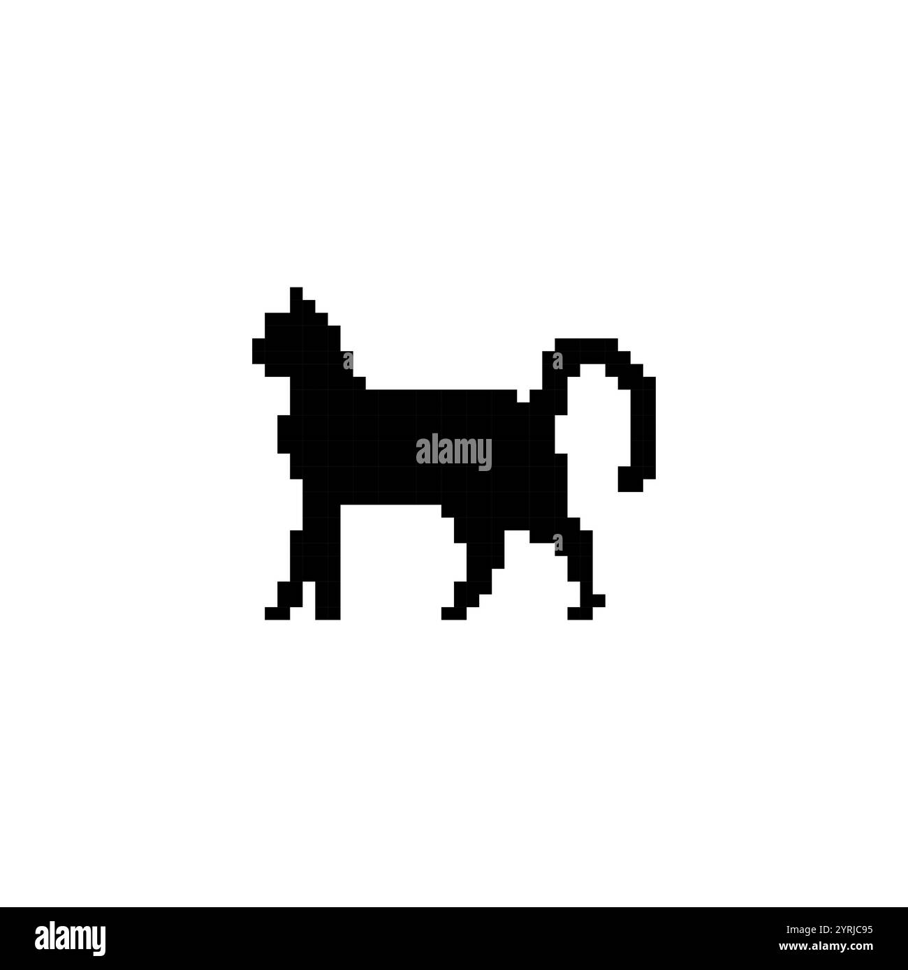 Pixelated cat silhouette. Black pixel cat icon Stock Vector Image & Art ...
