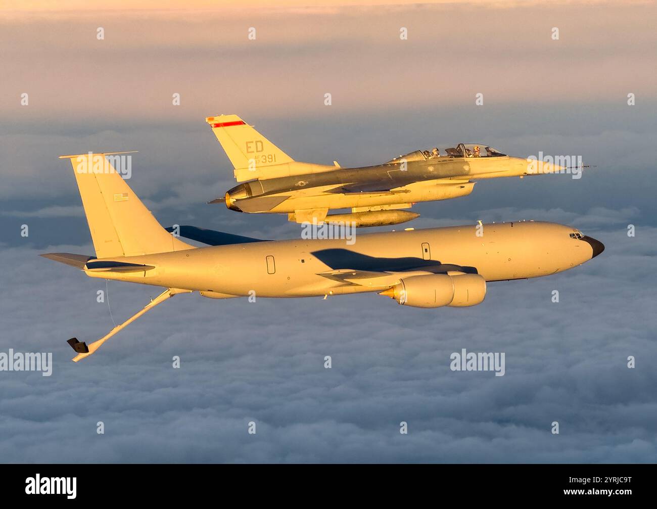 An F-16D assigned to the 416th Flight Test Squadron and a KC-135 ...