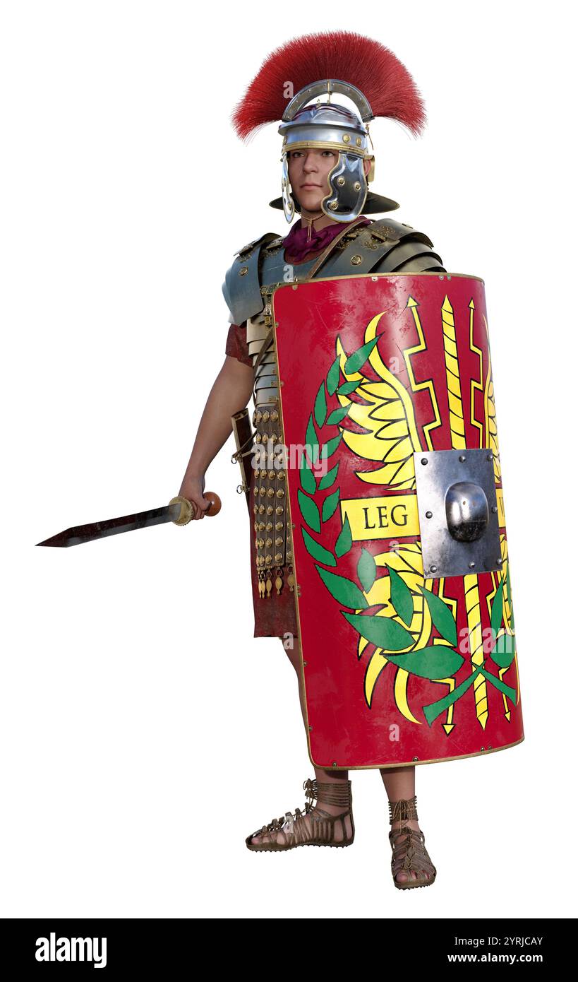 Roman centurion from ancient Rome isolated on white background Stock ...