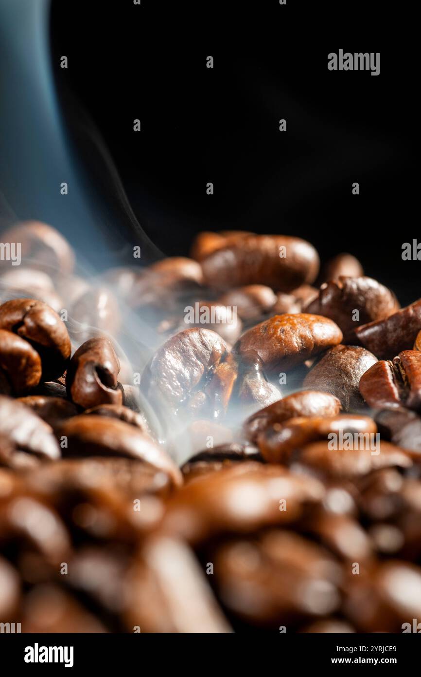 Close up steaming coffee beans hi-res stock photography and images - Alamy
