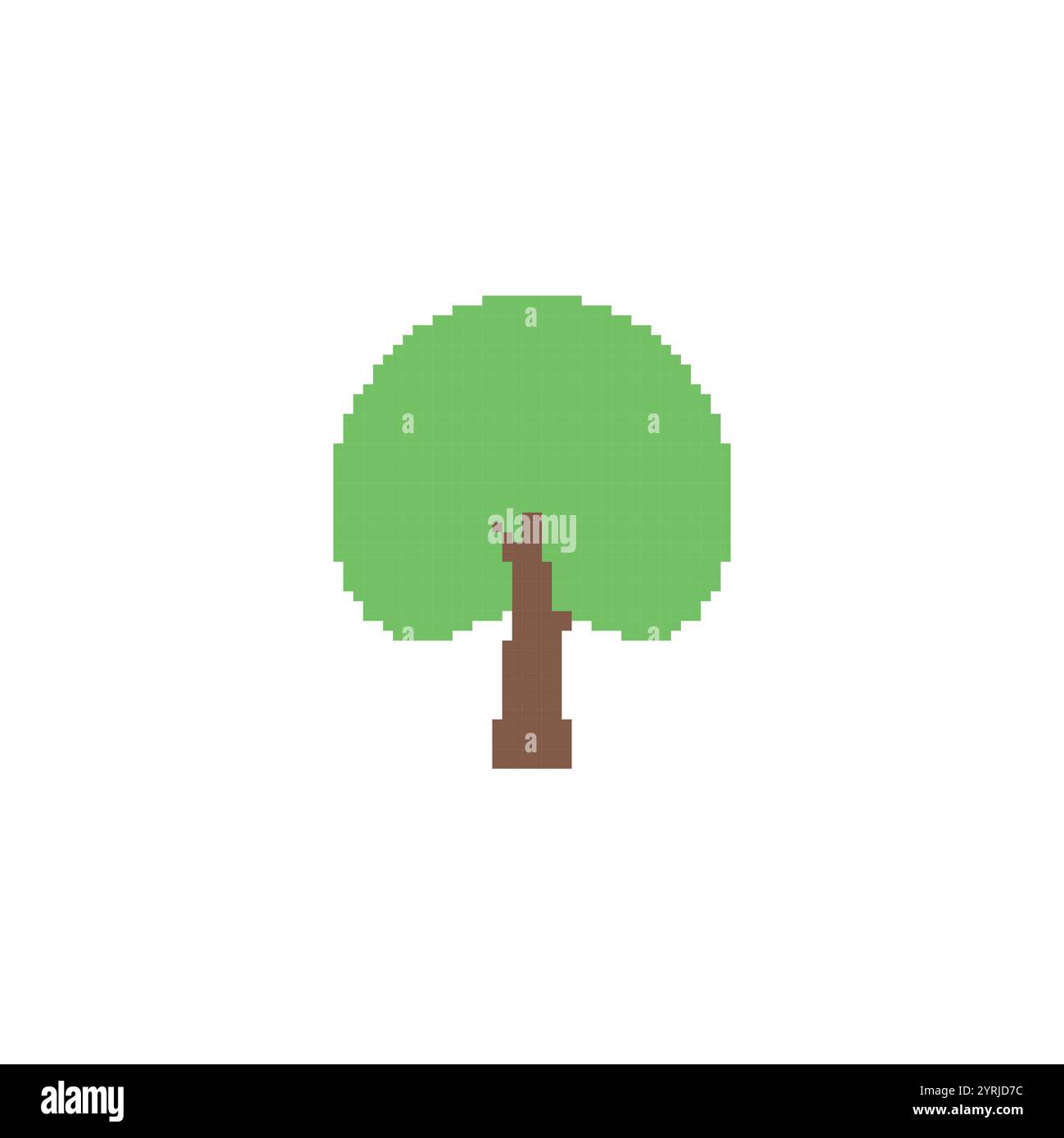 Simple pixelated tree icon. Minimalistic pixel art tree with green ...