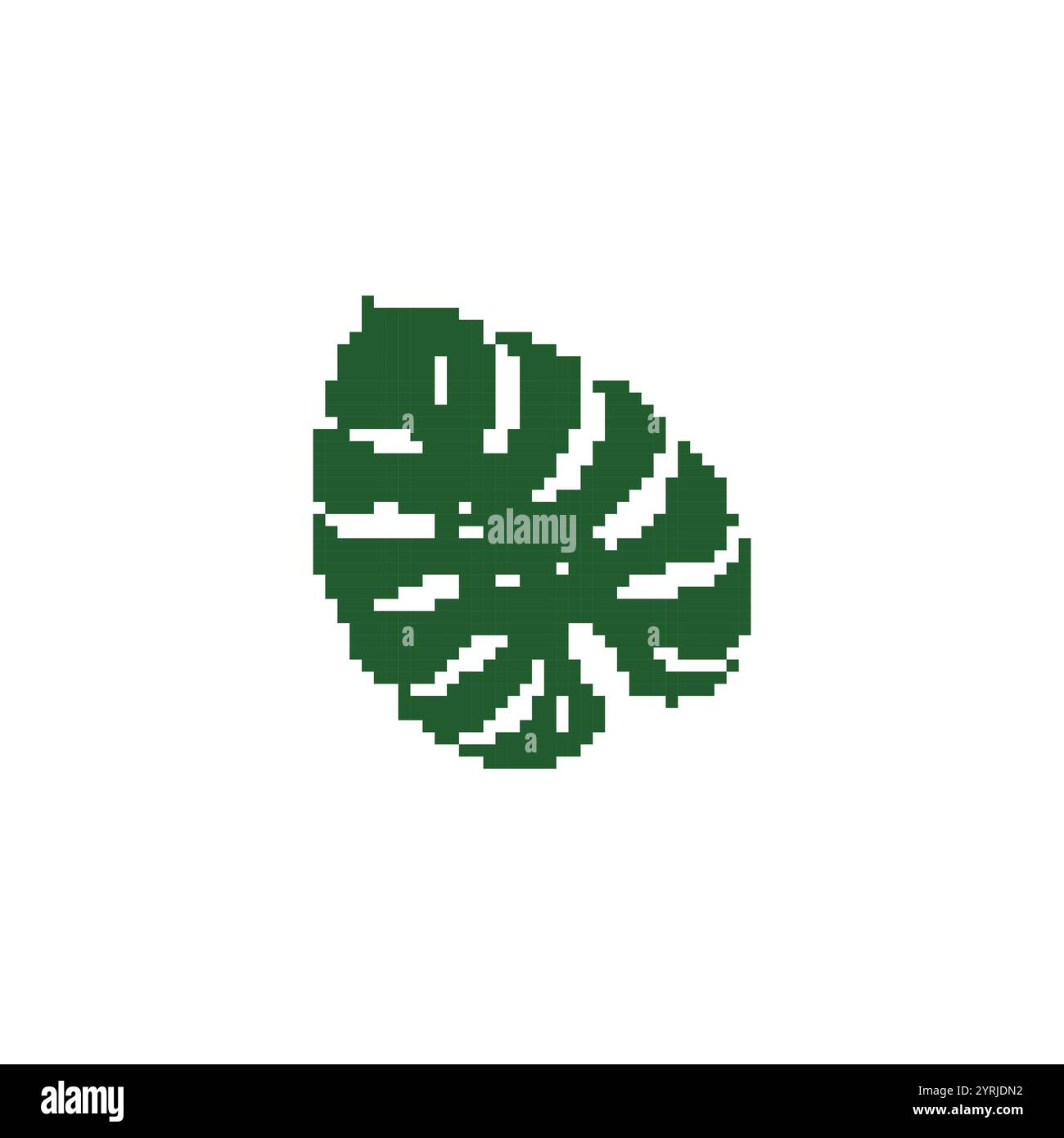 Pixel art green leaf illustration. Minimalistic leaf design in retro ...