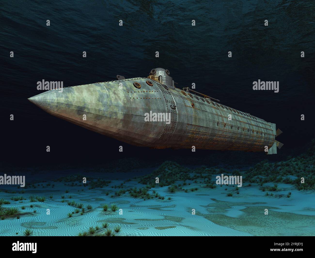 Submarine from American Civil War Stock Photo - Alamy
