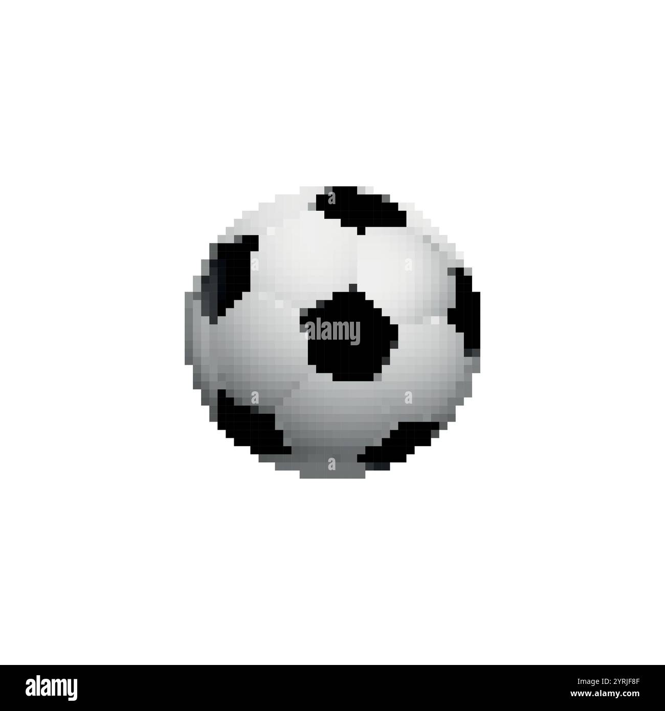 Pixel soccer ball icon on white. Retro-style pixelated illustration ...