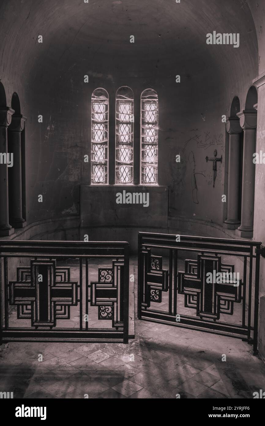 Inside an Old Abandoned church somewhere in Belgium. Urbex Stock Photo ...