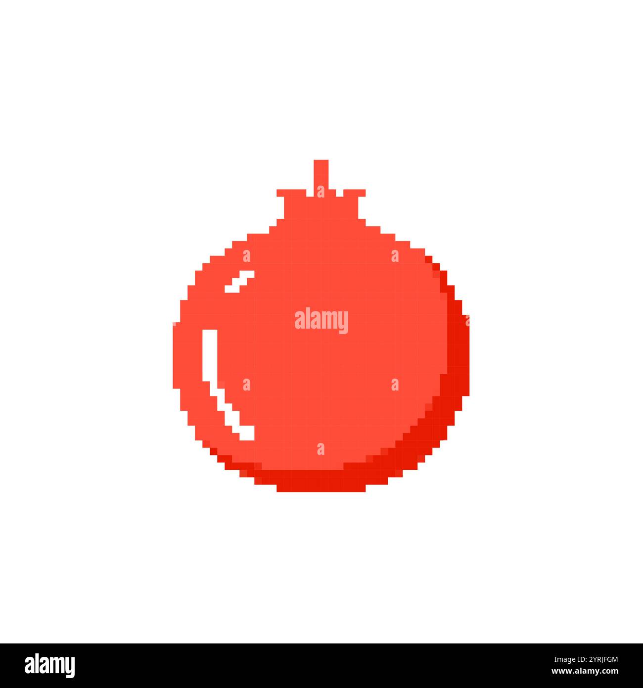 Pixel art red pomegranate on white background. Retro-style pixelated ...