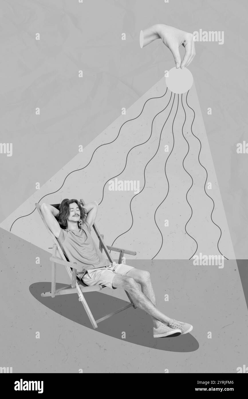 Creative photo 3d collage artwork postcard poster of happy person have ...
