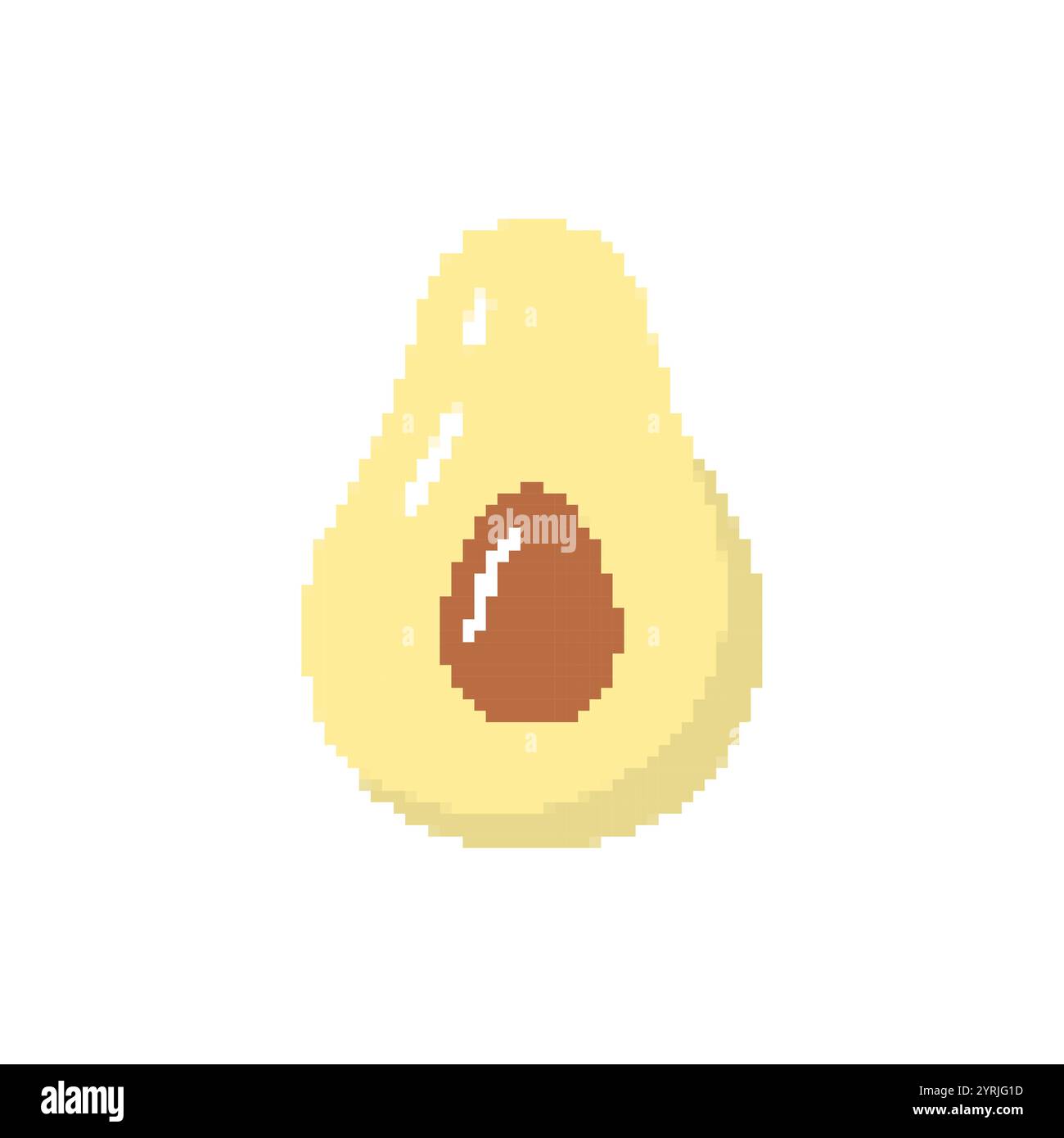 Avocado pixel art fruit retro icon. Avocado pixel icon illustration ...