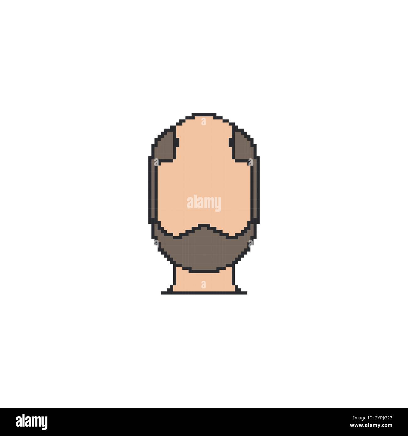 Pixelated bald avatar. Simple pixel art faceless human figure with ...