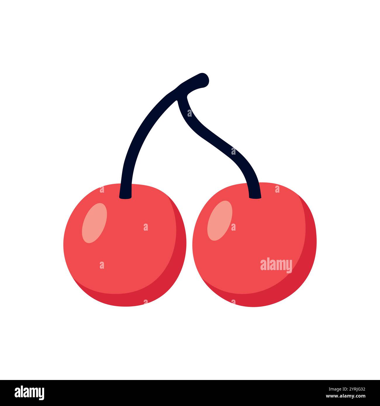 Minimalist cherry flat icon. Red cherry modern isolated fresh simple ...