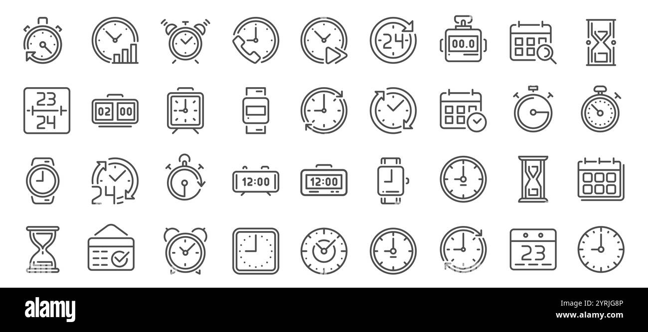 Time management icons clocks hi-res stock photography and images - Alamy