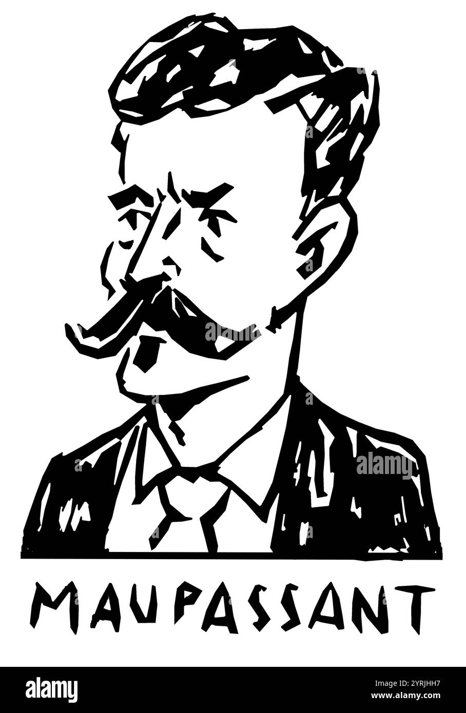 Guy de Maupassant portrait Stock Photo - Alamy