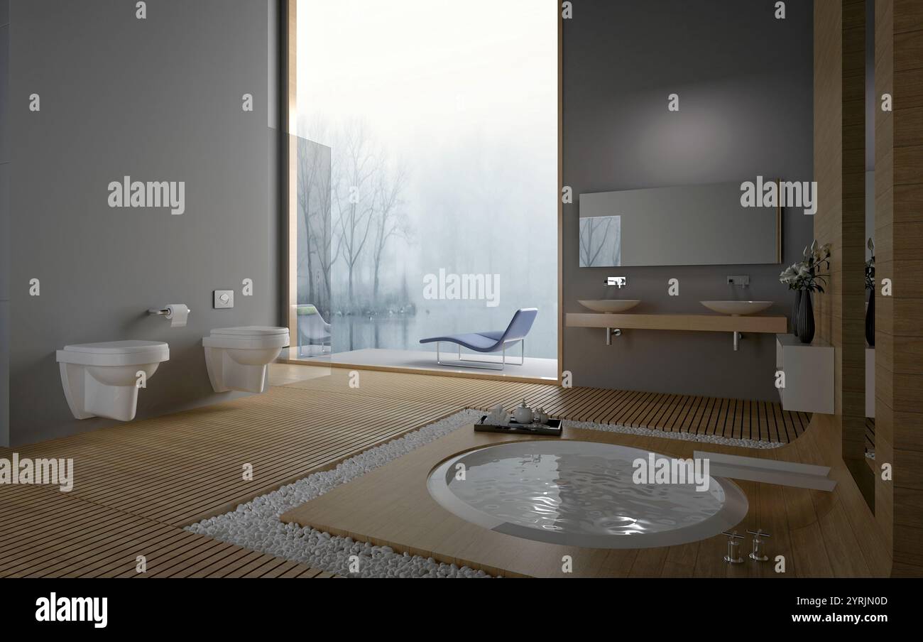 3d render bathroom Stock Photo - Alamy