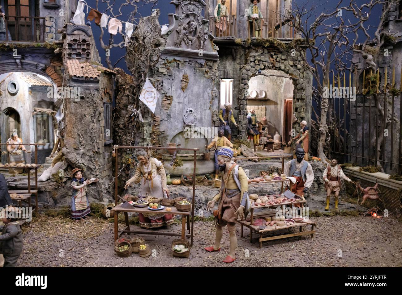 Several figures from the 18th century Neapolitan Nativity Scene of the ...