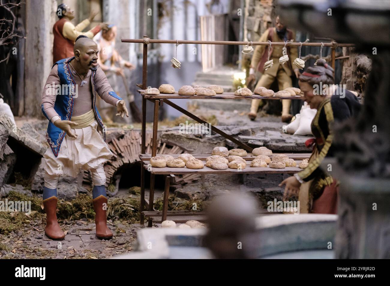 Several figures from the 18th century Neapolitan Nativity Scene of the ...