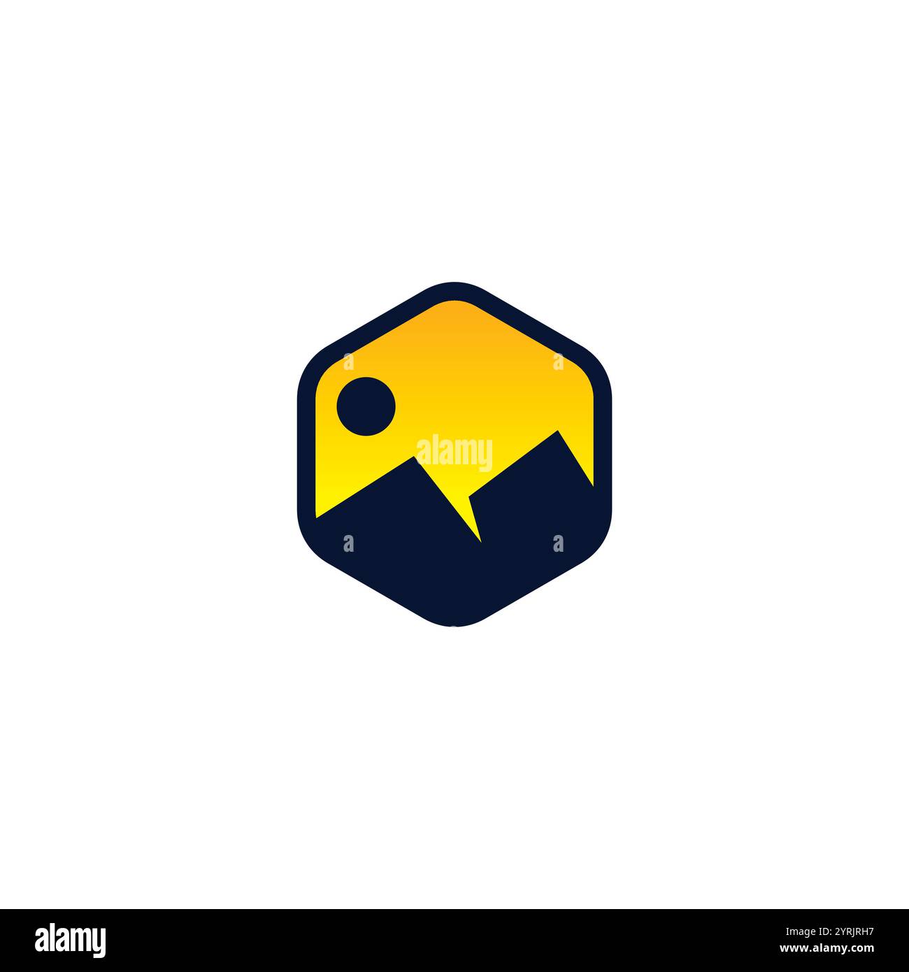 Mountain Sun Icon vector Illustration Stock Vector Image & Art - Alamy