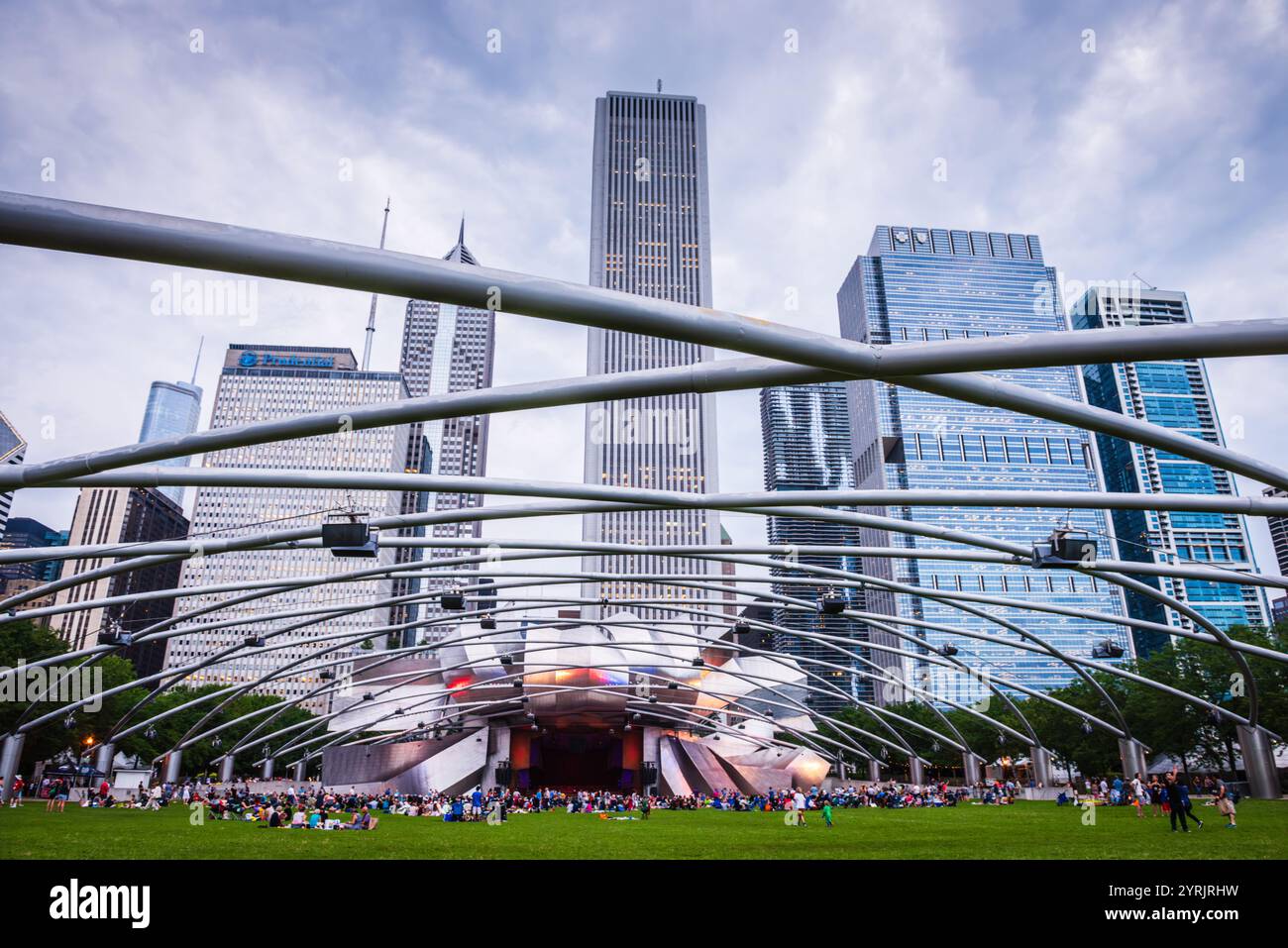 Chicago, IL USA - July 21, 2017: Jay Pritzker Pavilion, also known as ...