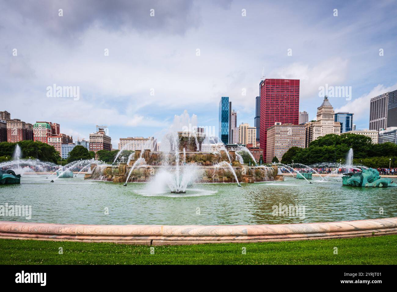 Chicago, IL USA - July 22, 2017: Buckingham Fountain in Grant Park is ...