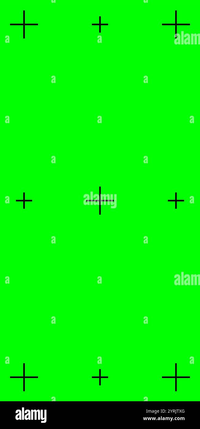 Vertical chroma key green background with tracker points. Perfect for ...