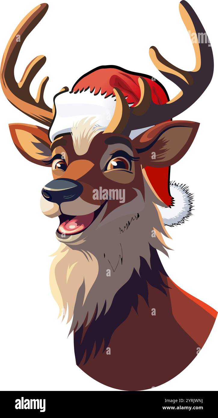 Vector cartoon reindeer portrait. Available EPS-10 vector format ...