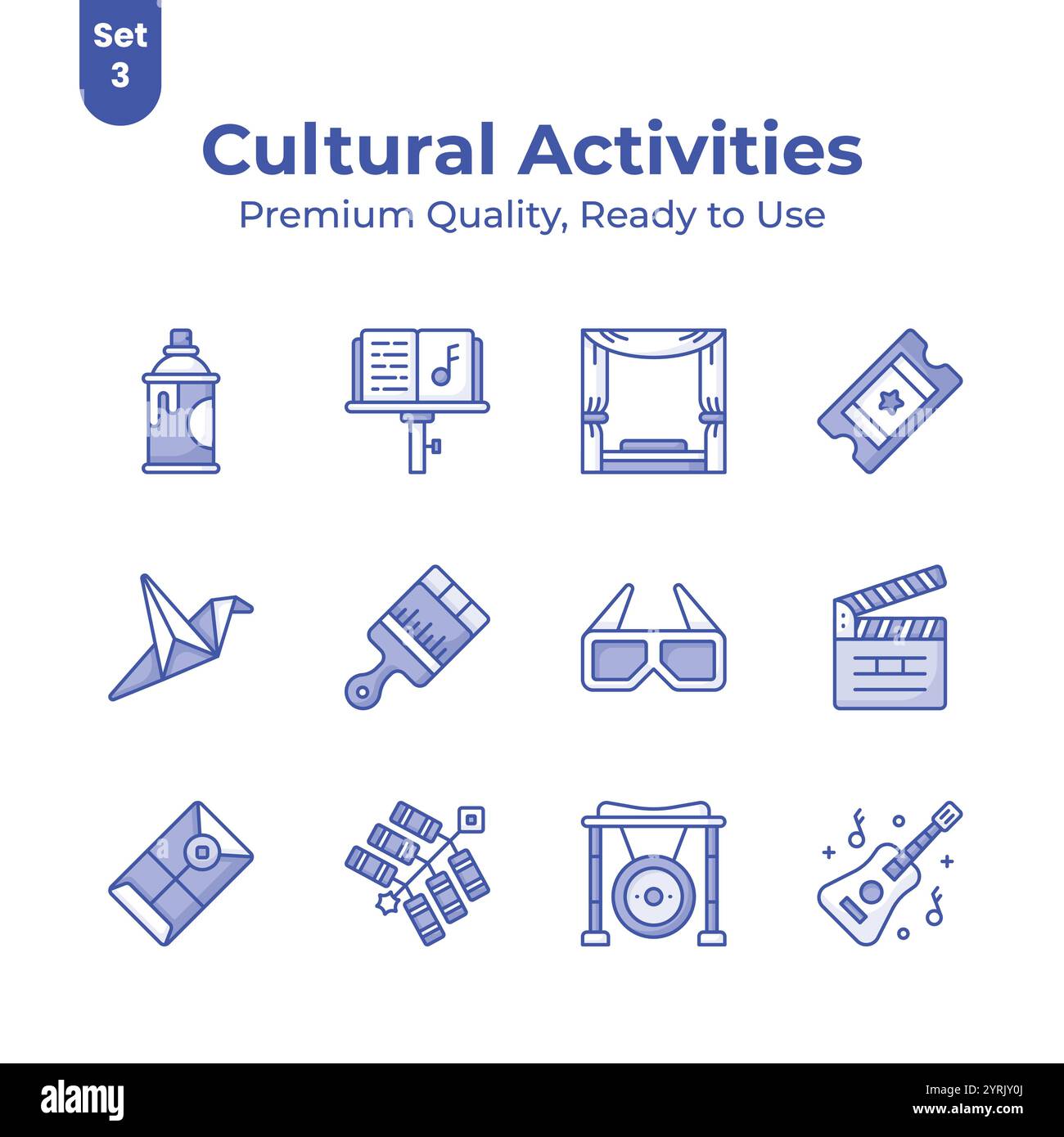 Grab this creatively designed cultural activities icons set, ready to ...