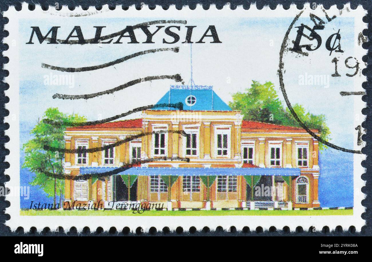 Cancelled postage stamp printed by Malaysia, that shows Istana Maziah ...