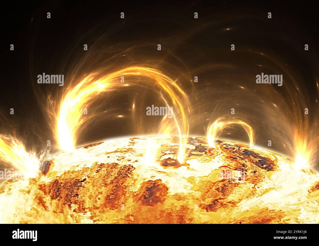 Extreme solar storm, solar flares Stock Photo - Alamy