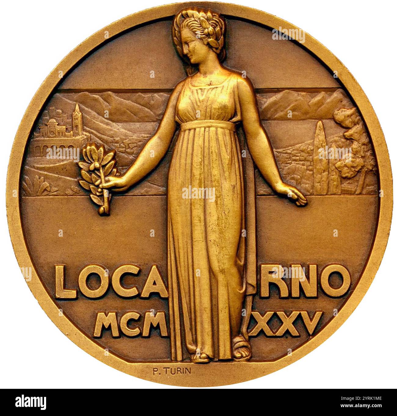 Commemorative medal issued after the Locarno Treaties were signed in ...